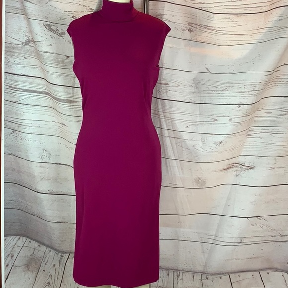 Shape FX | Dresses | Shape Fx Red Pencil Sheath Hi Neck Dress | Poshmark